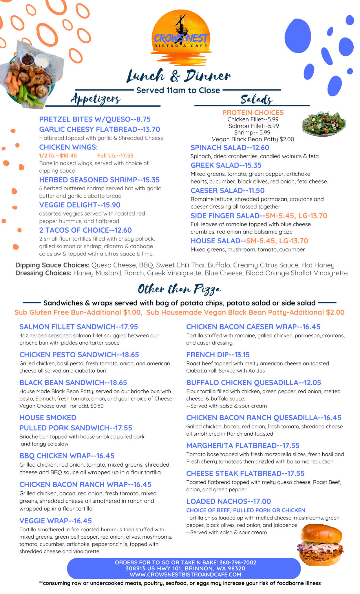 Lunch & Dinner Menu - Crows Nest Bistro & Cafe